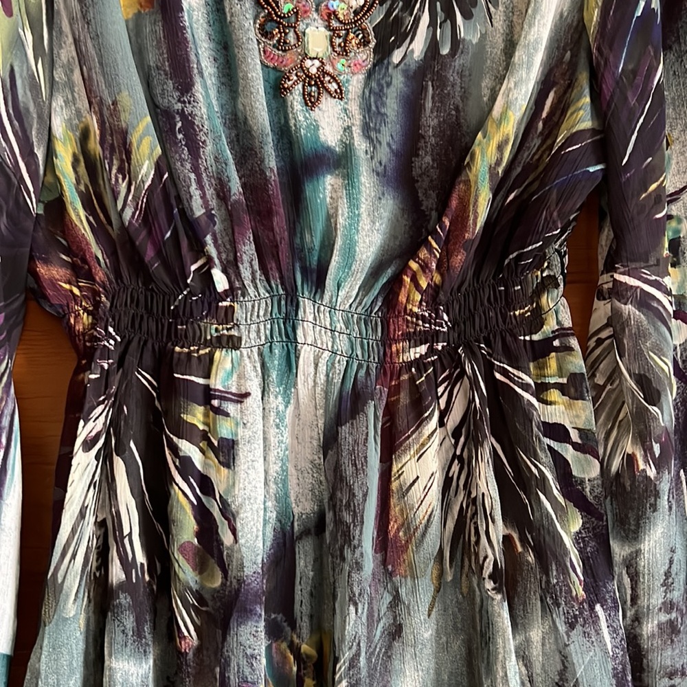 Beautiful Sheer Embellished Tunic - Gem